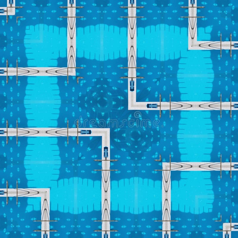 Surreal Square Format Repeating Design of Swimming Pool with Blue Clear ...
