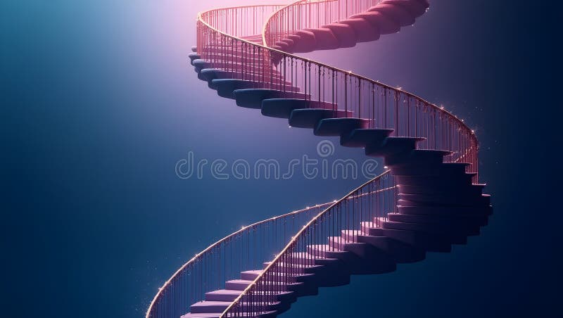 A Surreal Staircase Twisting into an Infinite Loop Against a Gradient ...