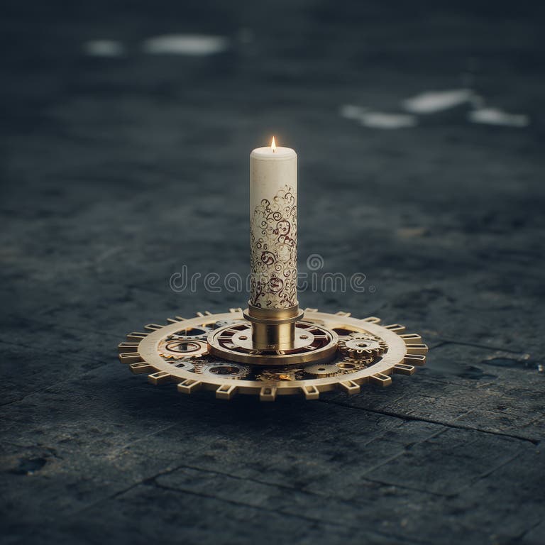 Clockwork Steampunk Candle Holder with Mandala Gear Base Stock ...