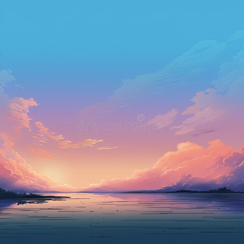 Surreal Sunset Dreamscape stock illustration. Illustration of surreal ...