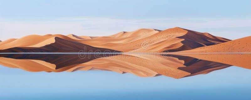Surreal Symmetrical Desert Landscape Reflection Stock Image - Image of ...