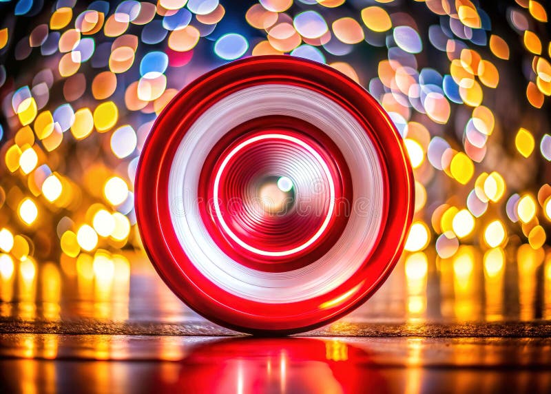 A Surreal Symphony of Red and White Abstract Circular Design in ...