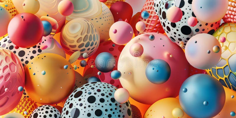 Surreal Textured Spheres stock image. Image of glossy - 320590175