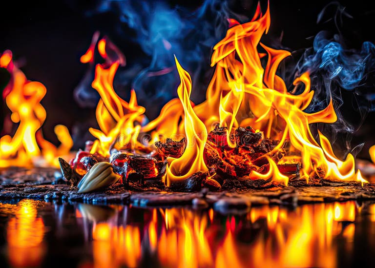 A Surreal TiltShift Perspective of Burning Objects Against a Dramatic ...