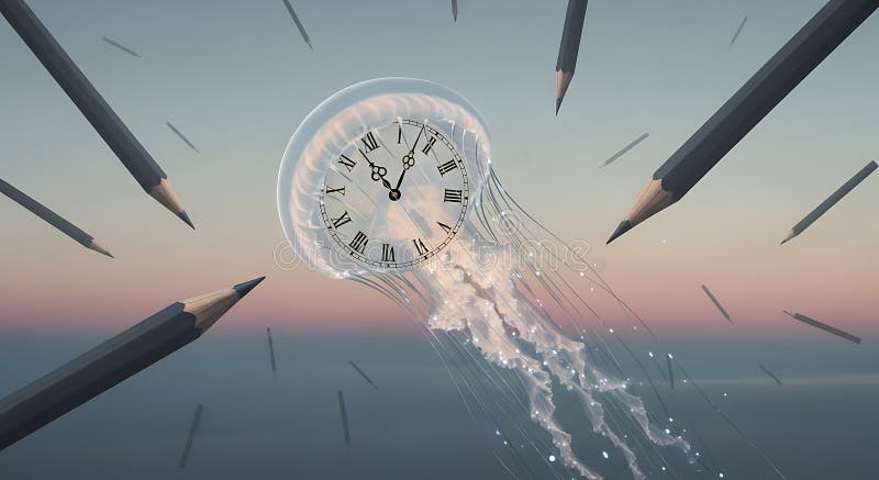 Surreal Time and Creativity Stock Illustration - Illustration of ...