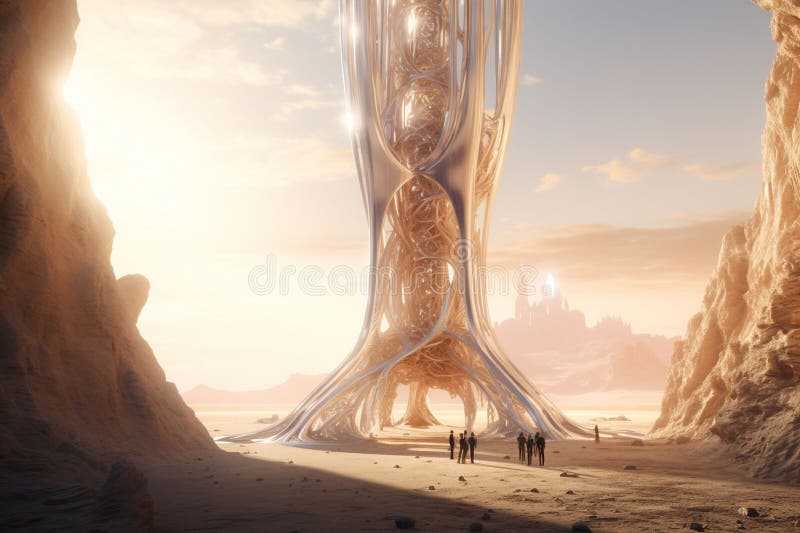 Surreal Tower Emerging from the Strange and Stock Illustration ...