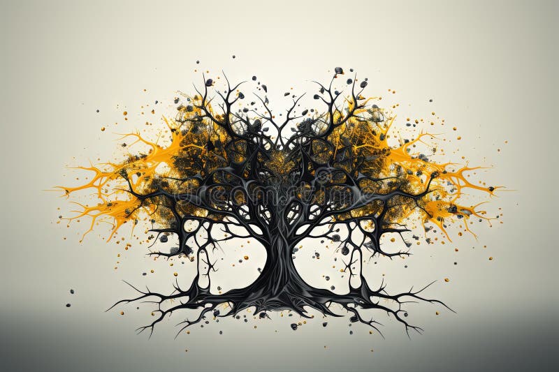 Surreal Tree with Roots Black History Month Abstract Illustration AI ...