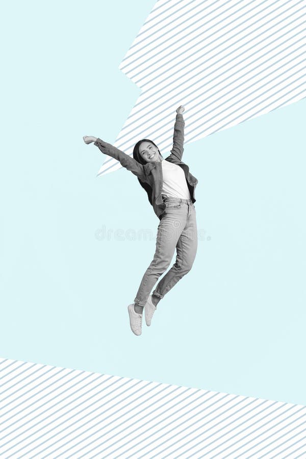 Surreal Trend Collage of Person Doing Activity on Blue Color Background ...