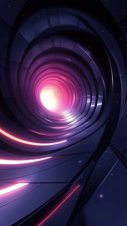 A Surreal Tunnel of Light and Color, Suggesting Depth and Motion in a ...