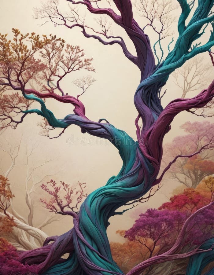 Surreal Twisting Tree Artwork Stock Photo - Image of fantasy, backdrop ...