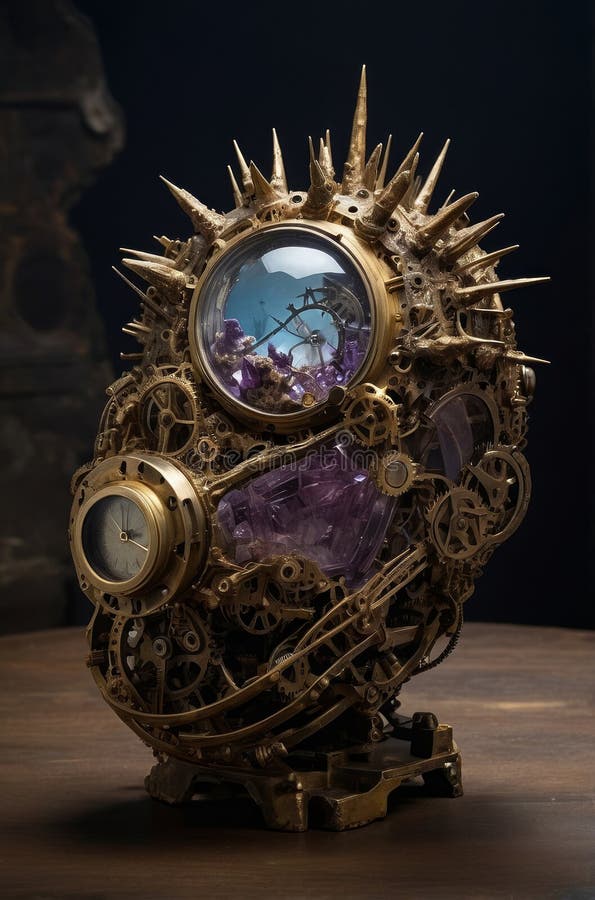 Surreal Underwater Clockwork Forest with Crystalline Cacti and ...