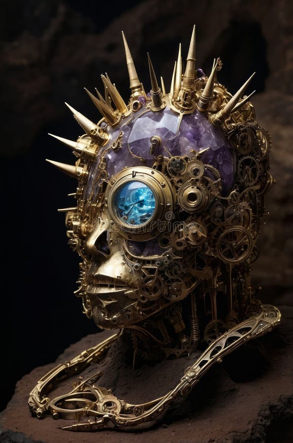 Surreal Underwater Clockwork Forest with Crystalline Cacti and ...