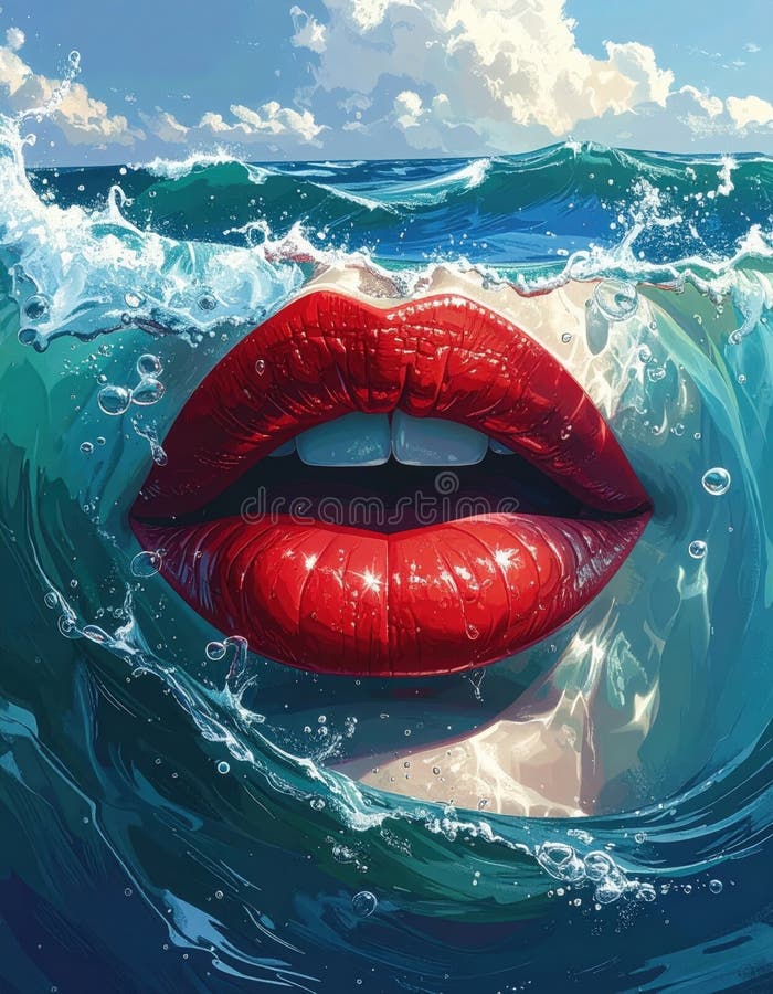 Oversized Glossy Human Lips Stock Illustrations – 20 Oversized Glossy ...