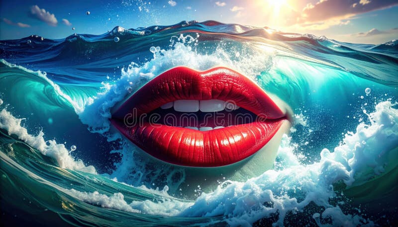 Oversized Glossy Human Lips Stock Illustrations – 20 Oversized Glossy ...
