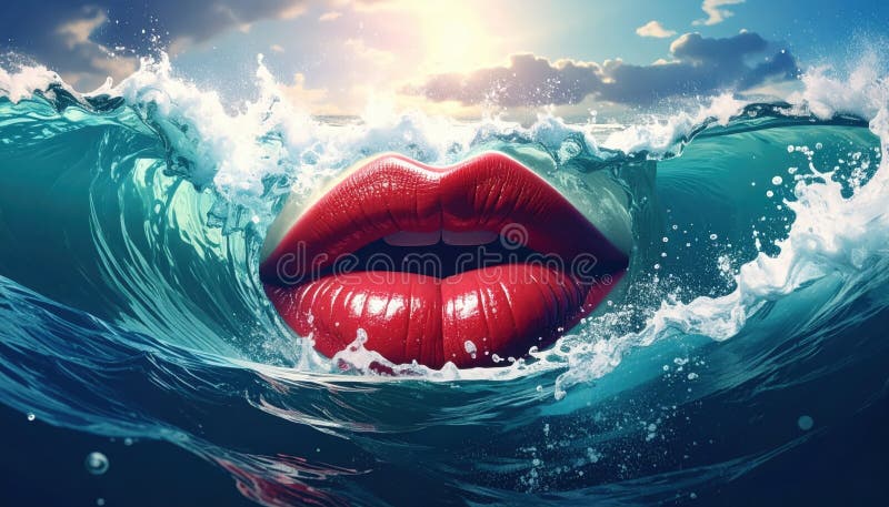 Oversized Glossy Human Lips Stock Illustrations – 20 Oversized Glossy ...