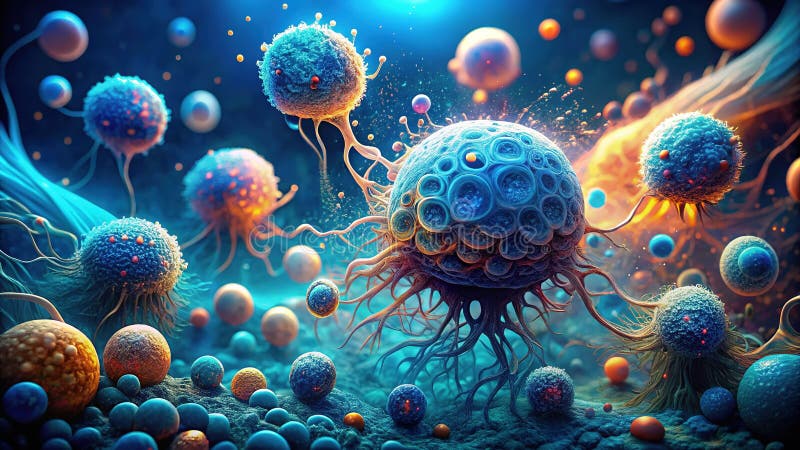 Surreal Underwater Visualization of Abstract Cancer Cell Structures ...
