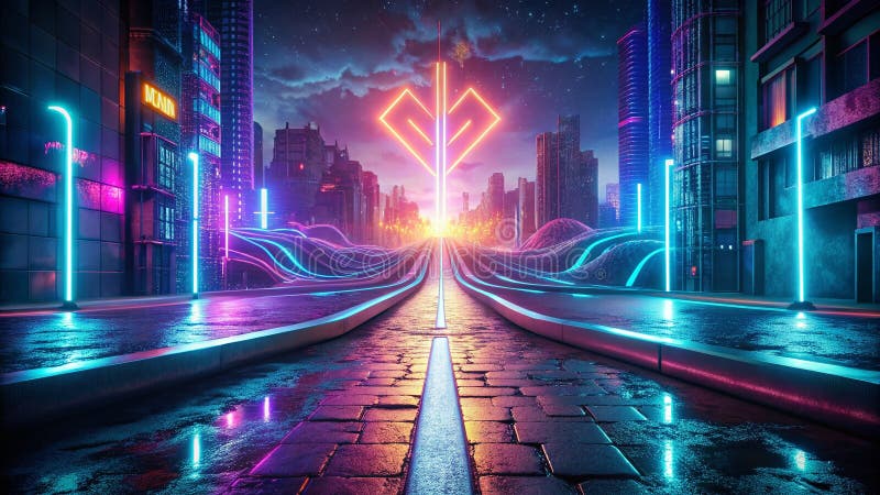 Surreal Urban Asphalt Path a Motivational Choice between Two Paths ...