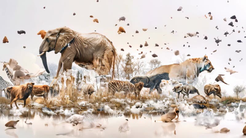 A Surreal Video of Various Animals in a Snowy, Dreamlike Landscape ...