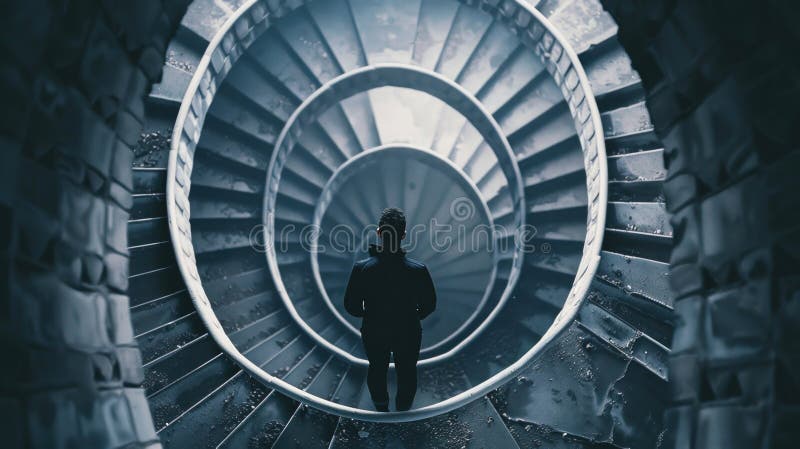 Surreal Vision of Human Silhouette Walking through Time Shift Corridor ...