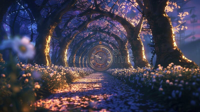 Surreal Vision of Human Silhouette Walking through Time Shift Corridor ...