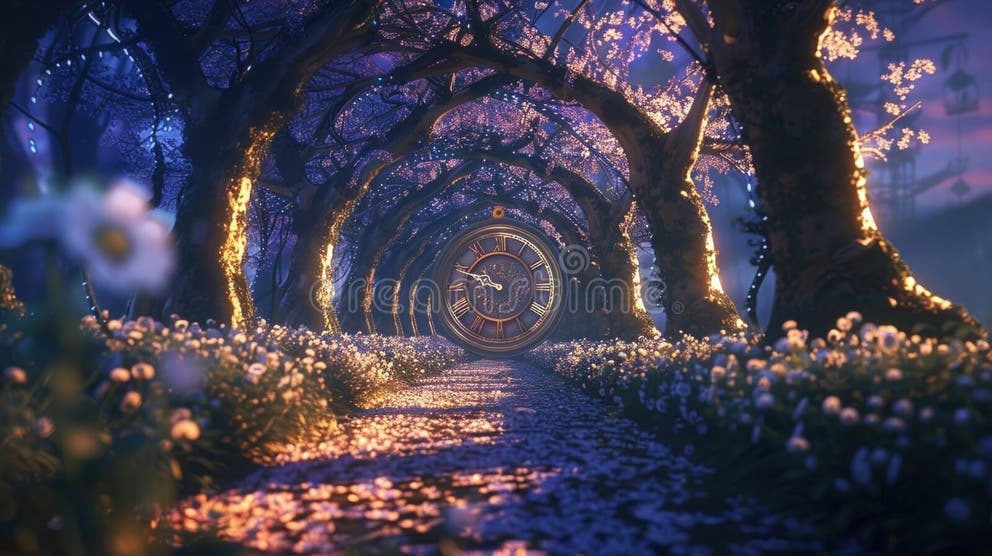 Surreal Vision of Human Silhouette Walking through Time Shift Corridor ...