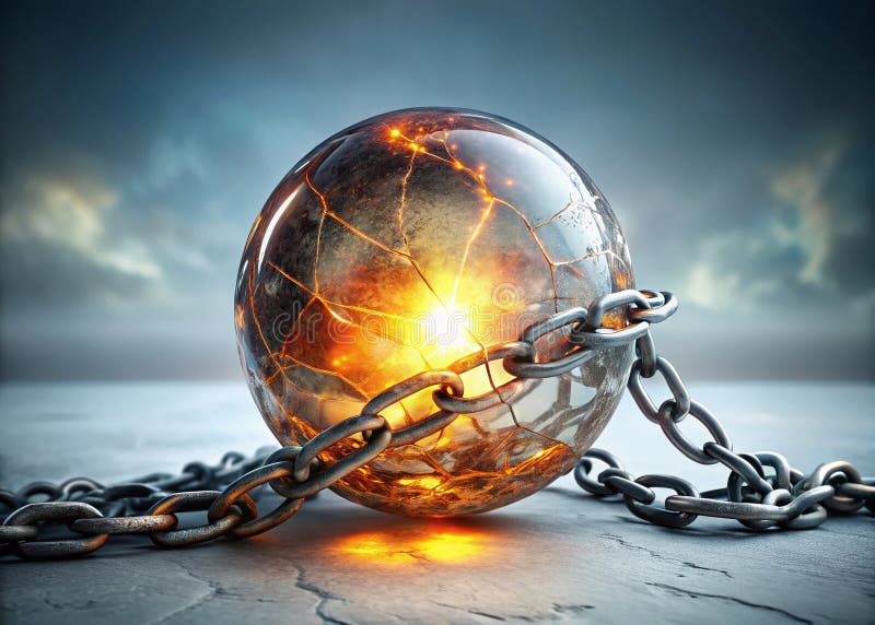 A Surreal Visual Representation of a Broken Process Glowing Orb and ...