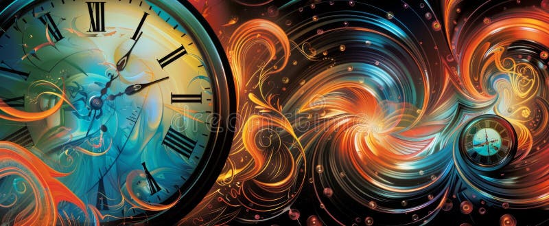 Surreal Vortex of Time Anomalies and Warped Clocks Stock Image - Image ...