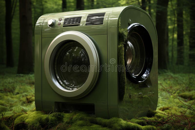 Surreal Washing Machine in Forest Stock Photo - Image of appliance ...