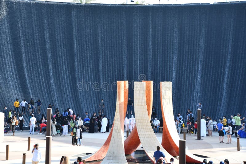 Surreal Water Feature at Expo 2020 in Dubai, UAE Editorial Stock Image ...