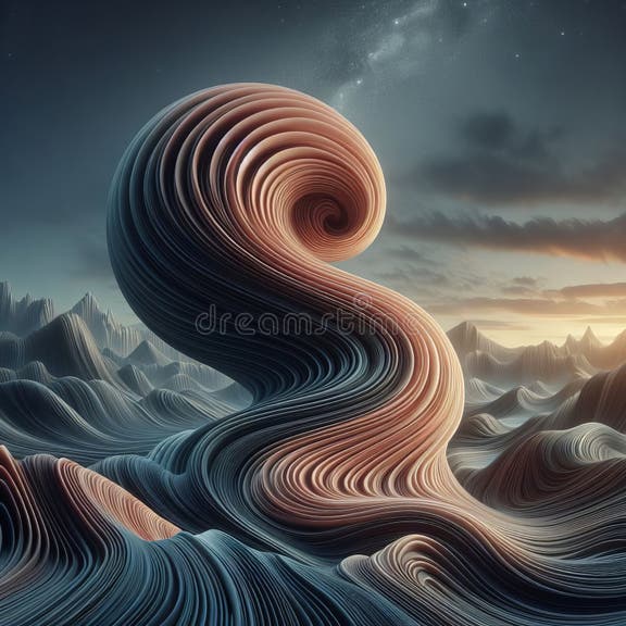 Surreal Wave Pattern with Distorted and Twisted Forms, Photore Stock ...