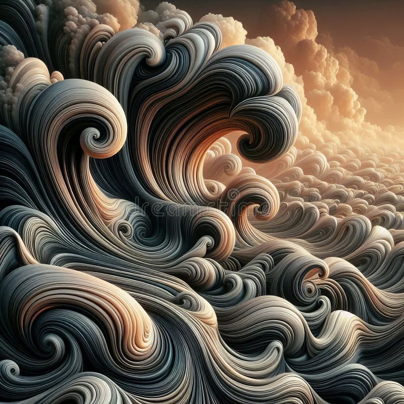 Surreal Wave Pattern with Distorted and Twisted Forms, Photore Stock ...