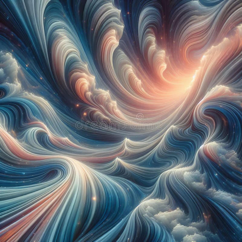 Surreal Wave Pattern with Dreamy and Ethereal Qualities, Photo Stock ...