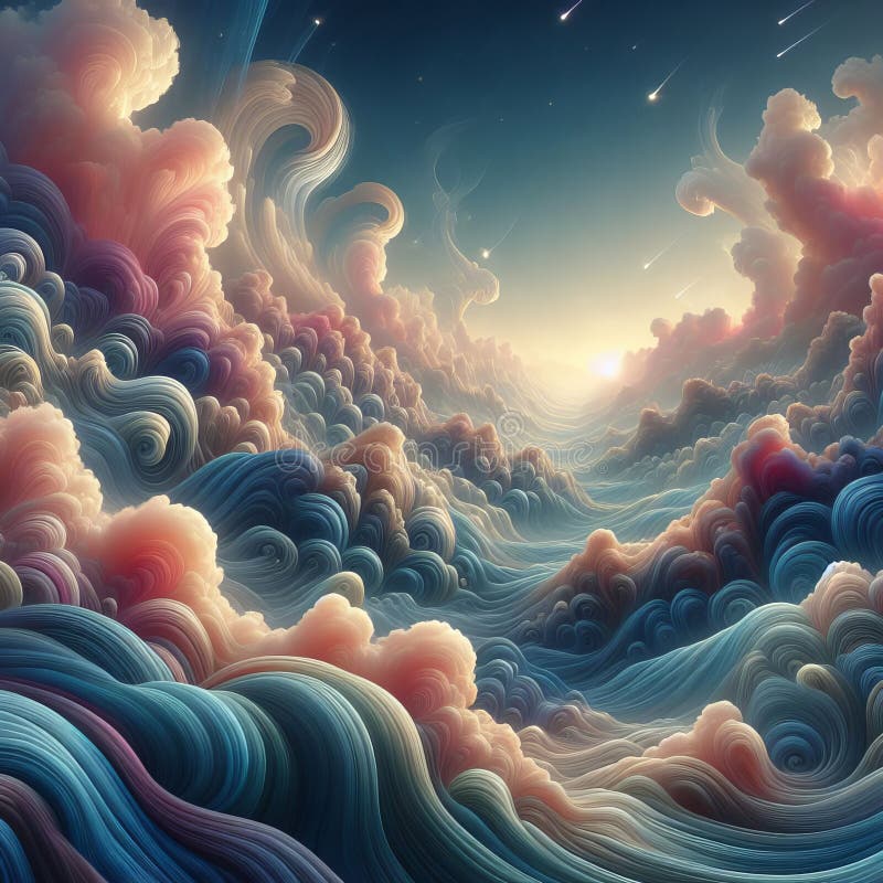 Surreal Wave Pattern with Dreamy and Ethereal Qualities, Photo Stock ...