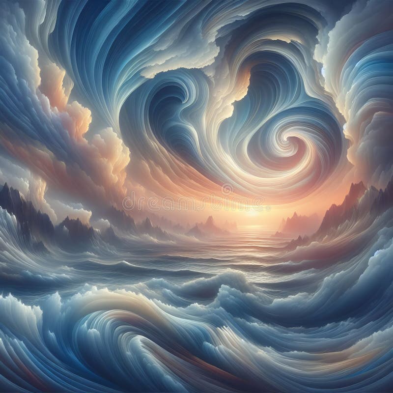 Surreal Wave Pattern with Dreamy and Ethereal Qualities, Photo Stock ...