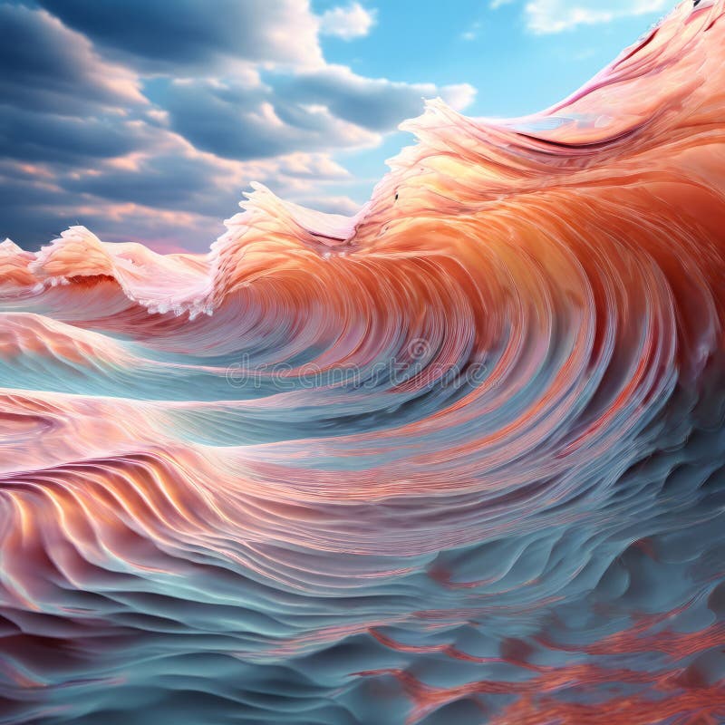 Surreal Wave Pattern with Dreamy and Otherworldly Qualities K U Stock ...