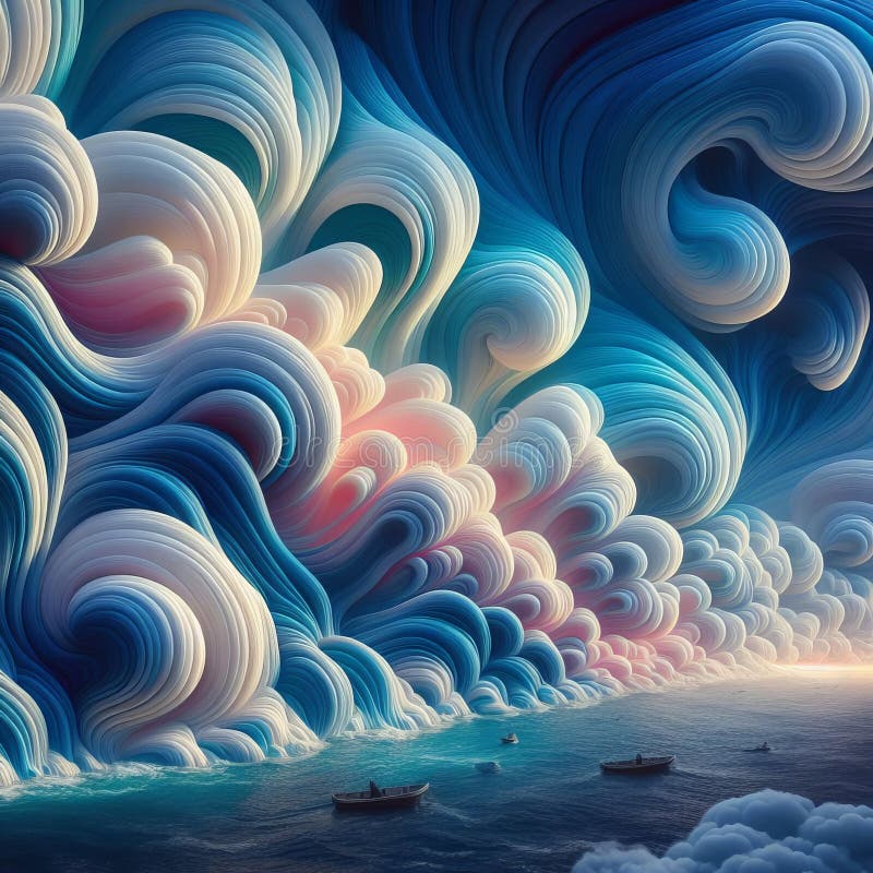 Surreal Wave Pattern with Dreamy and Otherworldly Qualities, P Stock ...