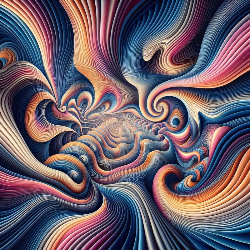 Surreal Wave Pattern with Optical Illusions, Photorealistic V Stock ...