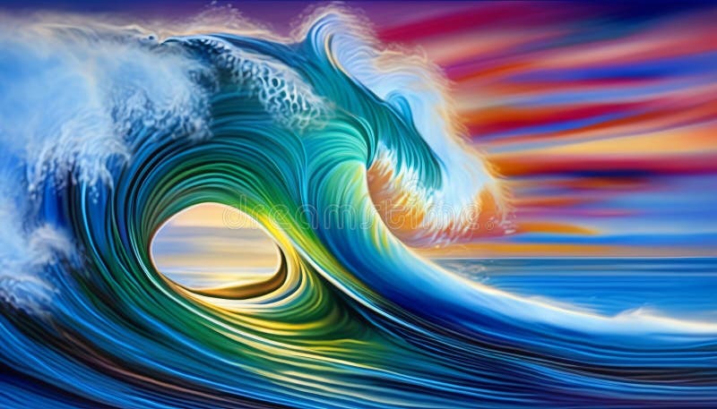 Surreal Wave of Vibrant Colors Stock Image - Image of powerful, surreal ...