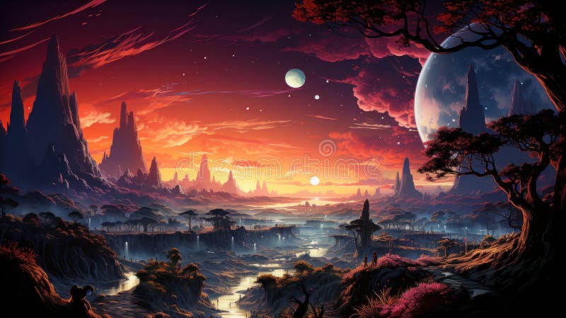 A Surreal World Depiction in a Creative Drawing is Full of Imaginative ...