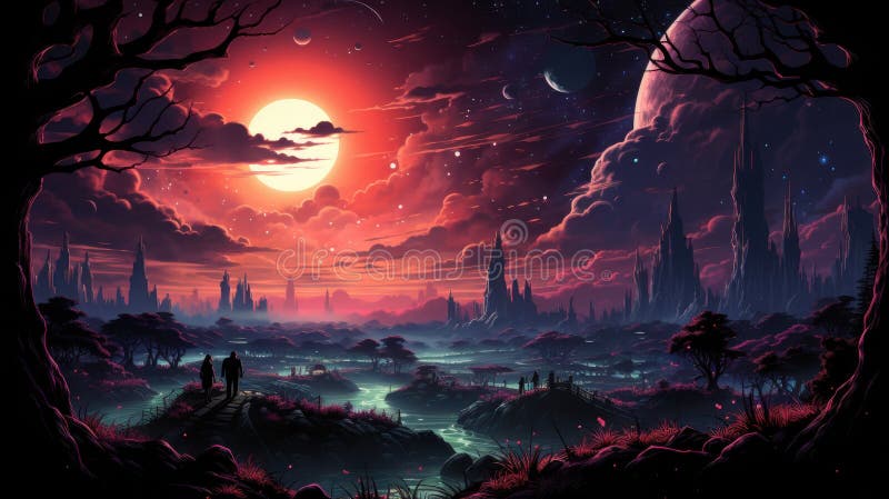 A Surreal World Depiction in a Creative Drawing is Full of Imaginative ...