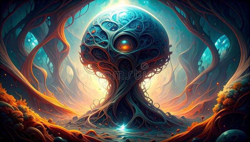 Surreal world stock illustration. Illustration of orbshaped - 382287581