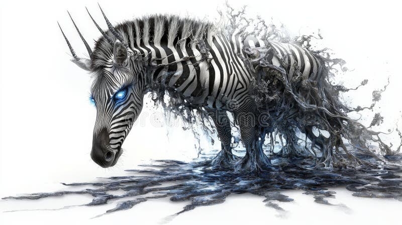 Surreal Zebra Transformation Digital Art Showcase Virtual Realm Fantasy ...