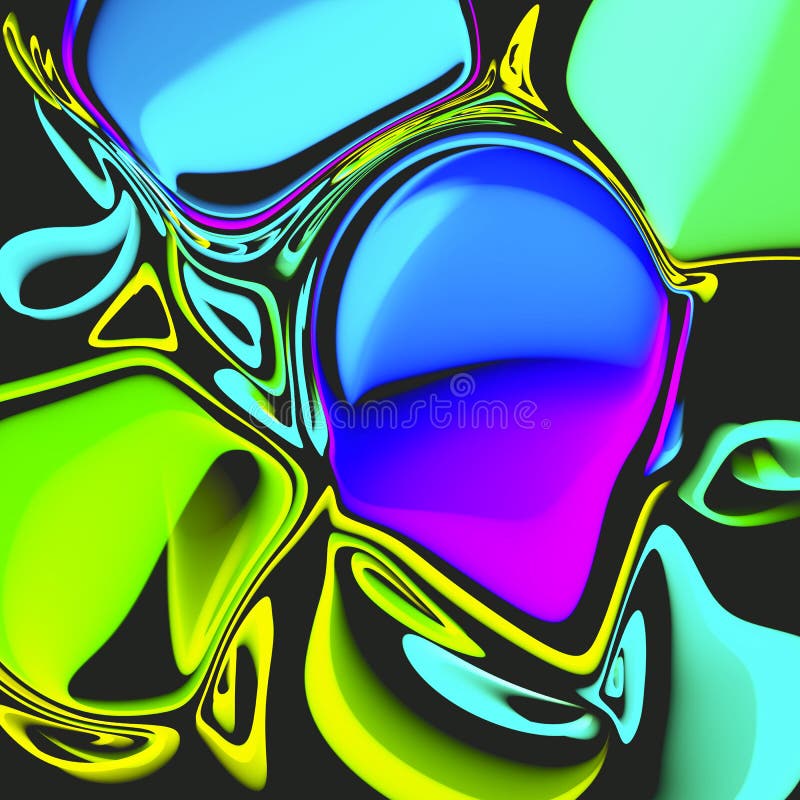 Surrealism, Abstract Multi-colored, Three-dimensional, Figures, Fantasy ...