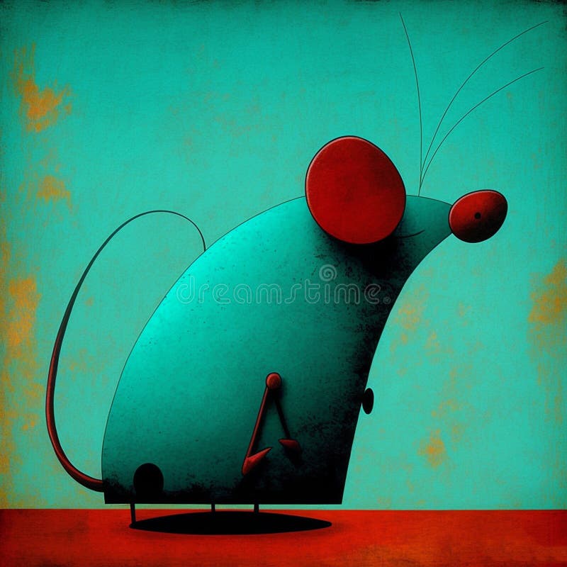 Surrealism Art of a Mouse stock illustration. Illustration of ...