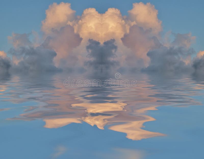 Surrealism. Clouds Reflected in the Water Stock Image - Image of ...