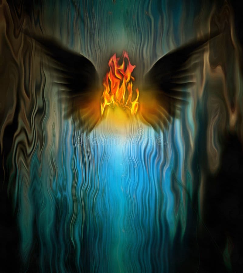 Angel of fire stock illustration. Illustration of seraphic - 42453891