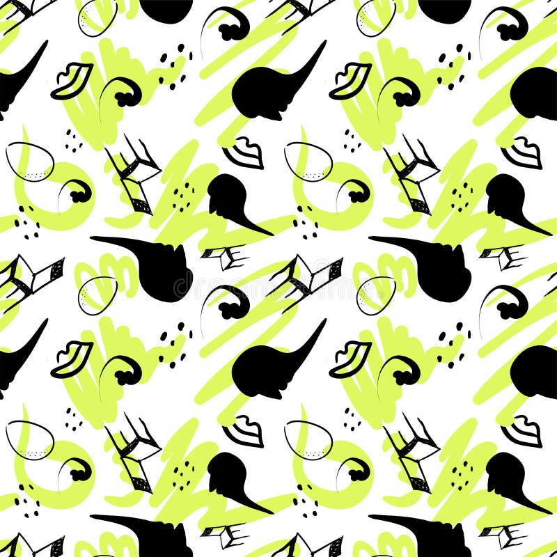 Surrealism Stylized Seamless Pattern Stock Vector - Illustration of ...