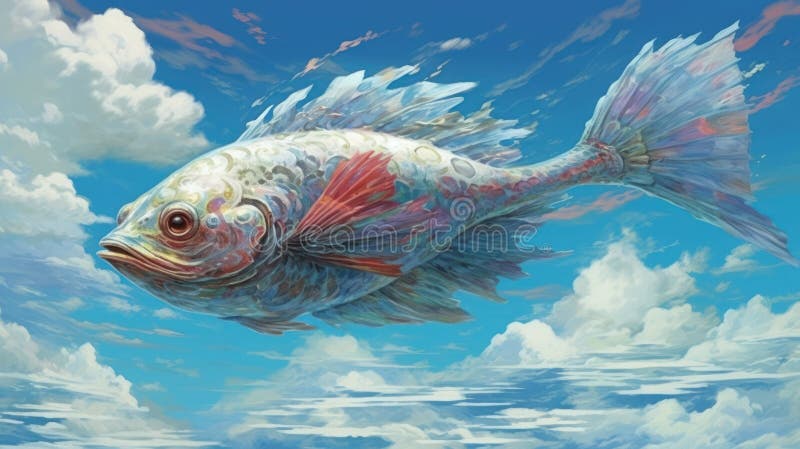 In the Surrealist Composition "Flying Fish", a Scene in Which a Huge ...
