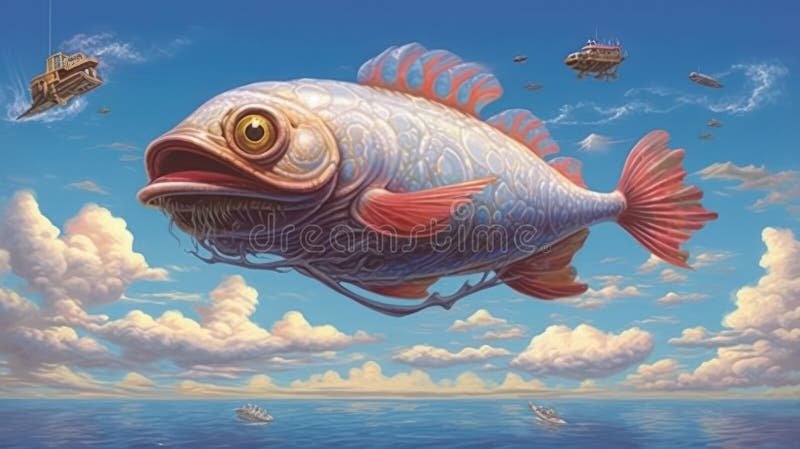 In the Surrealist Composition "Flying Fish", a Scene in Which a Huge ...