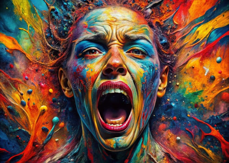 A Surrealist Macro Portrait Raw Emotion and Distressed Expression ...